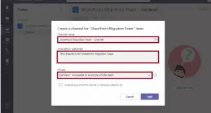 In 2 steps create a channel in Teams - Office 365 - Global SharePoint