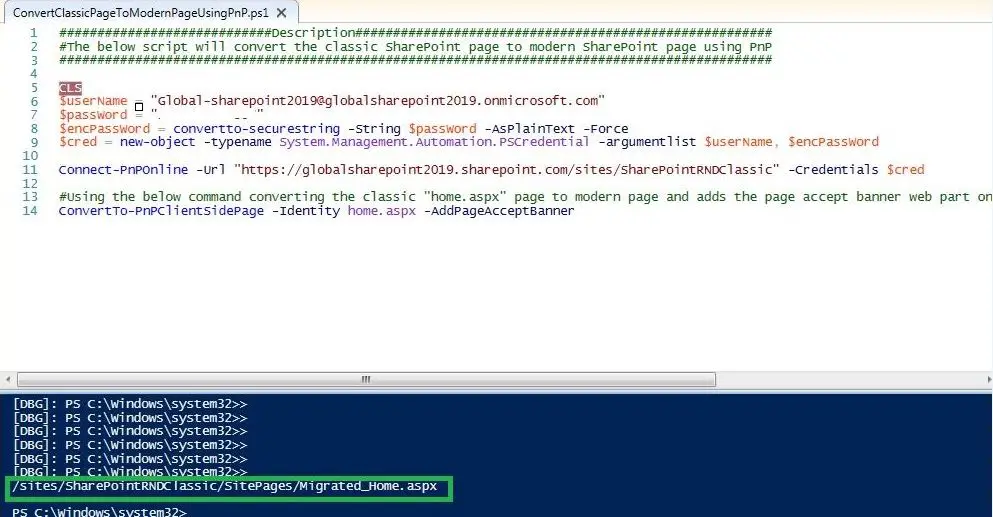 In 2 steps convert classic SharePoint page to modern using PnP - Global ...
