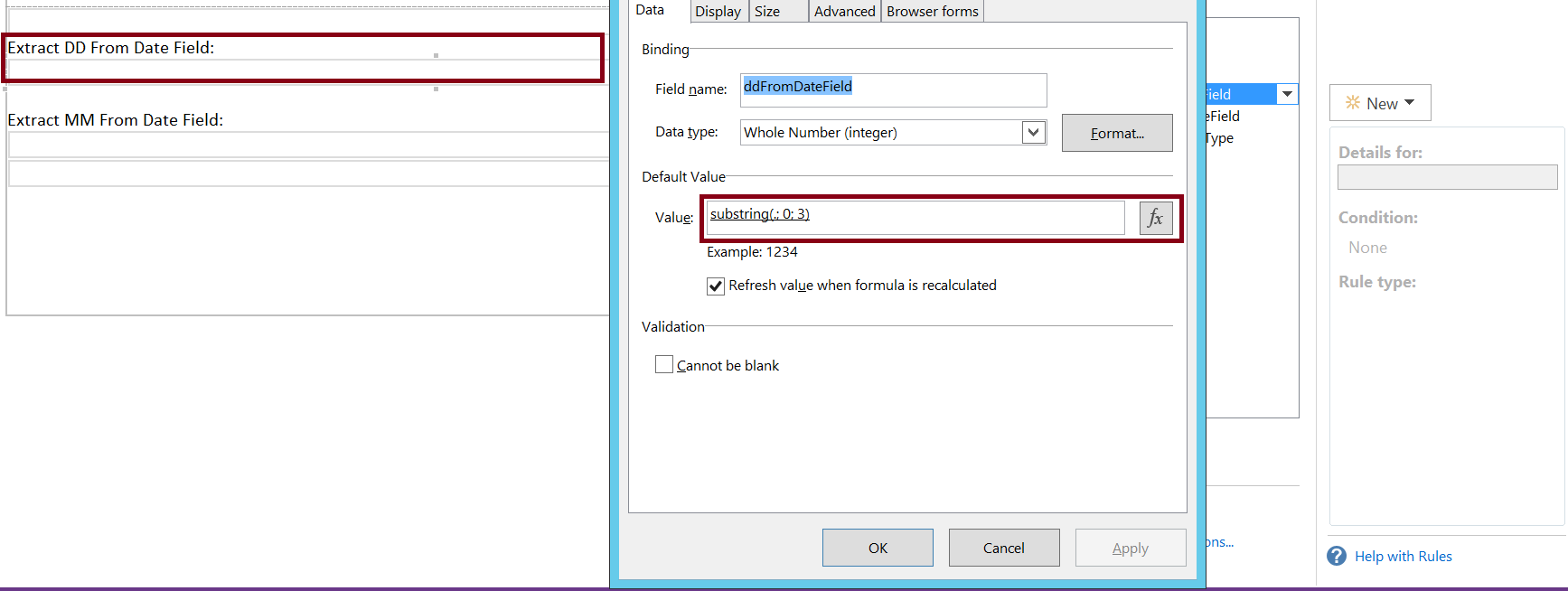 How to validate the date column in Infopath form in 3 steps - Global SharePoint