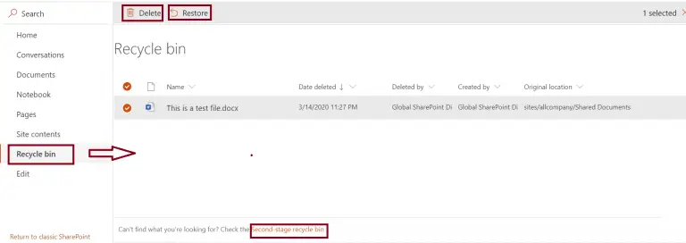 Best way to manage recycle bin in SharePoint Online - Office 365 - Global SharePoint Diary