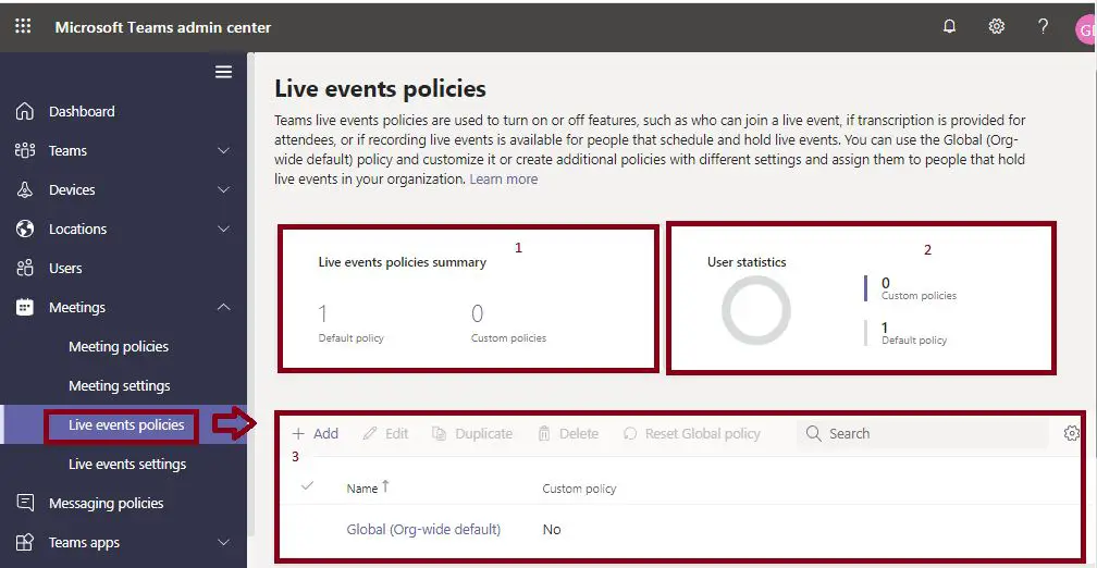 Manage Live Event Policies in Teams and Live Events Settings - Global ...