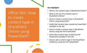 sharepoint online powershell create content type Archives | Global ...