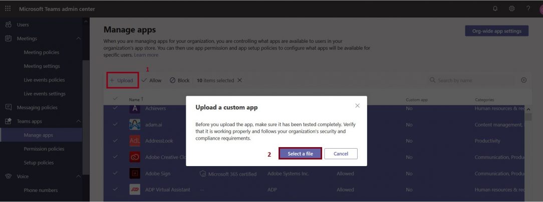 How to manage apps in Teams - Custom apps in Microsoft Teams - Global ...
