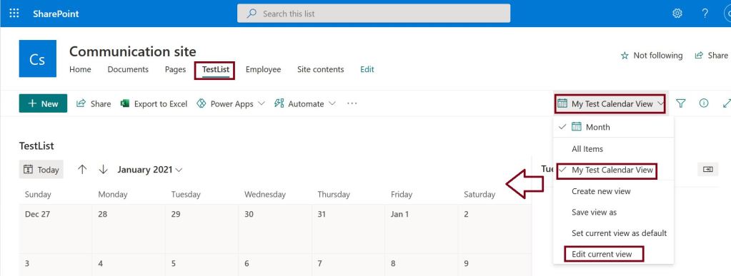 Calendar view in SharePoint online: Create calendar view on any list or ...