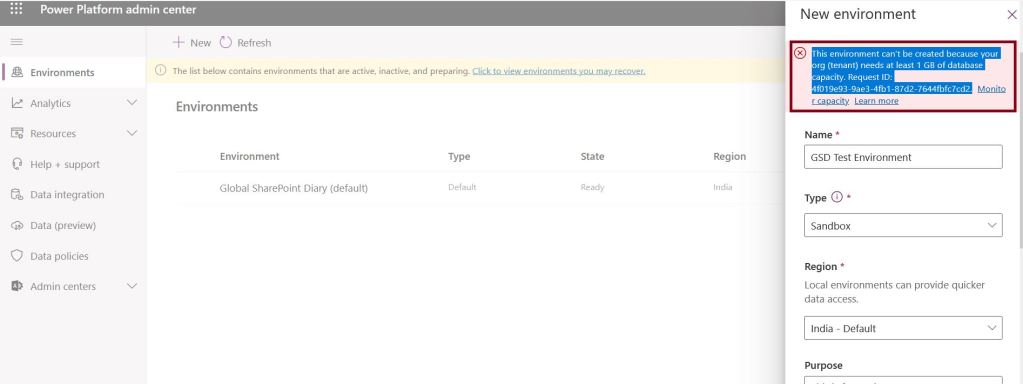 Quickly create Power Platform Development Environment: Overview view of ...