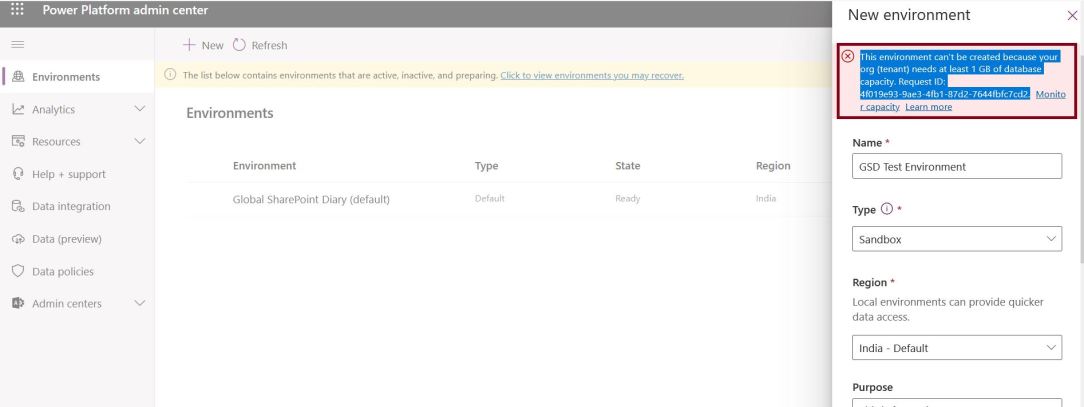 Quickly create Power Platform Development Environment: Overview view of ...
