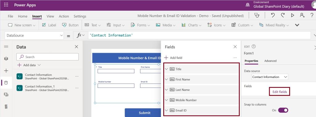 Best way PowerApps SharePoint connection step by step - o365 - Global ...