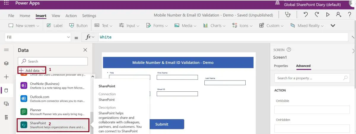 Best way PowerApps SharePoint connection step by step - o365 - Global SharePoint Diary