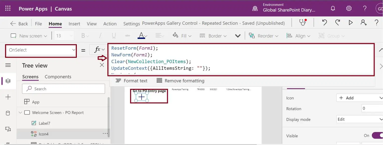 PowerApps repeating section data to SharePoint list step by step ...