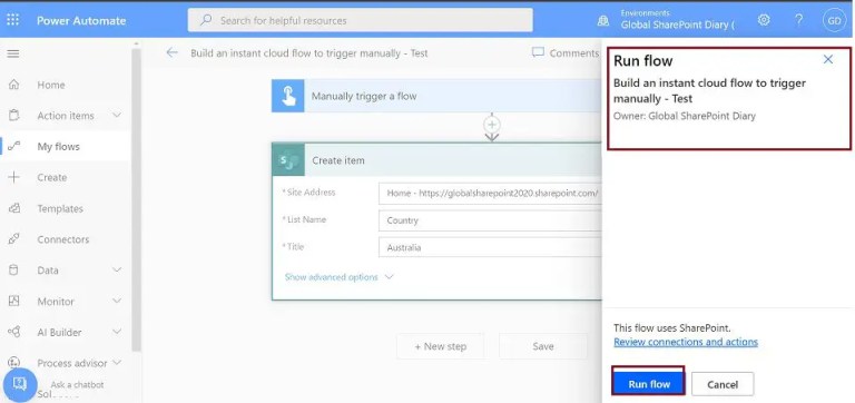 Three ways to make a flow: Instant Cloud Flow - Global SharePoint