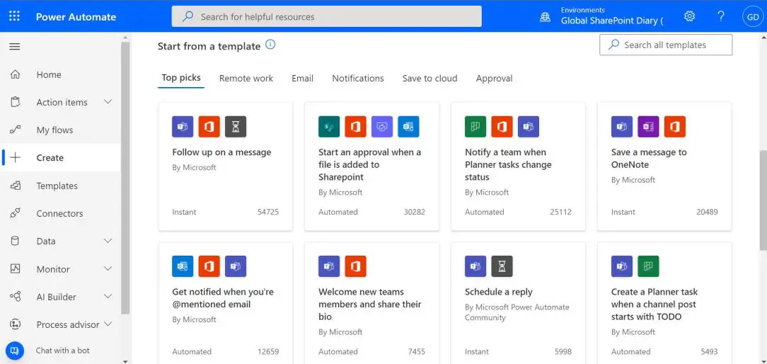 Three ways to make a flow: Instant Cloud Flow - Global SharePoint