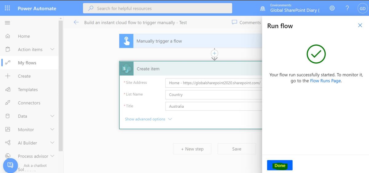 Three ways to make a flow: Instant Cloud Flow - Global SharePoint