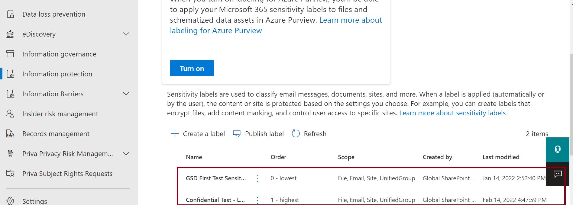 Enable Sensitivity label for Groups, Sites & Teams - Global SharePoint