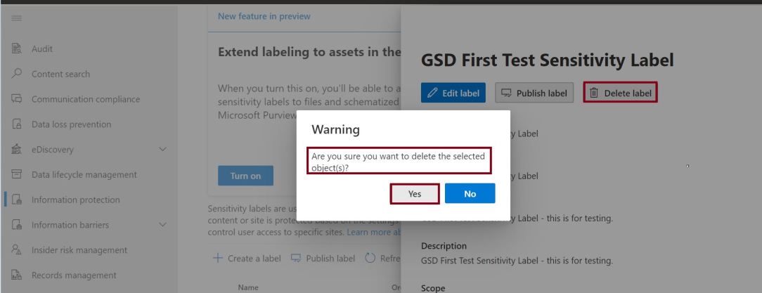 Instantly solved SharePoint sensitivity labels delete error: The ...