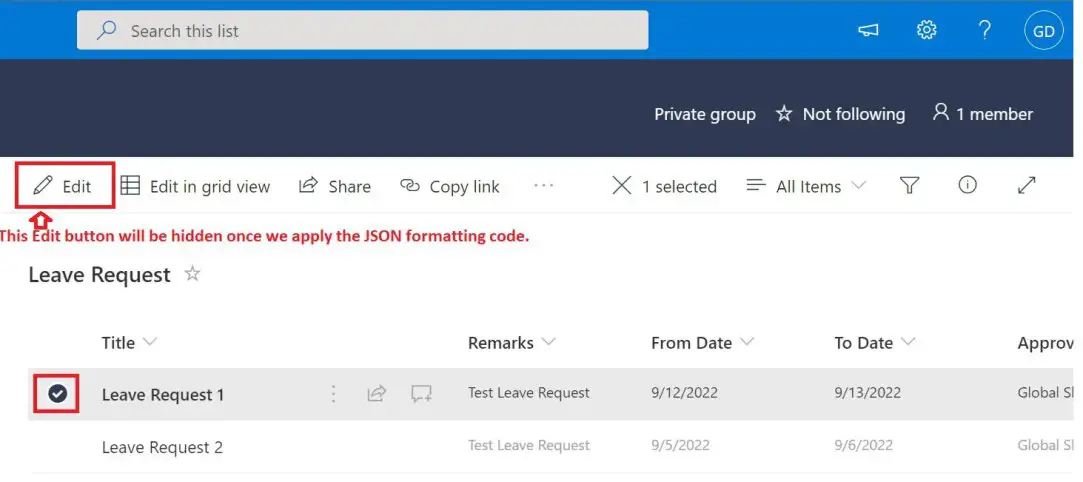 How to hide add new item in SharePoint list using JSON - SharePoint list hide command bar ...